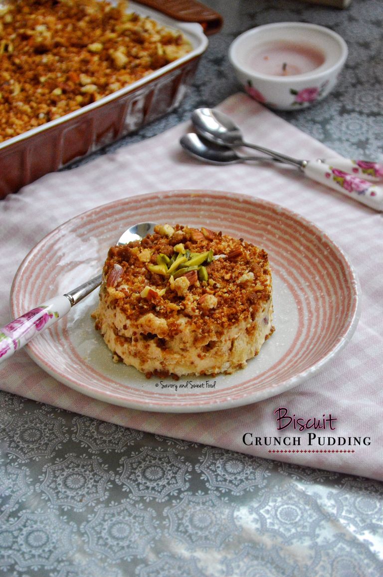 Biscuit Crunch Pudding - Savory&SweetFood