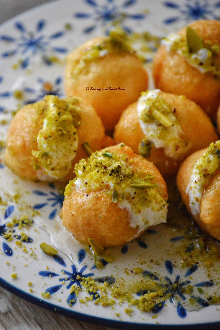 Luqaimat with Cream/ Sweet fried Dumplings - Savory&SweetFood