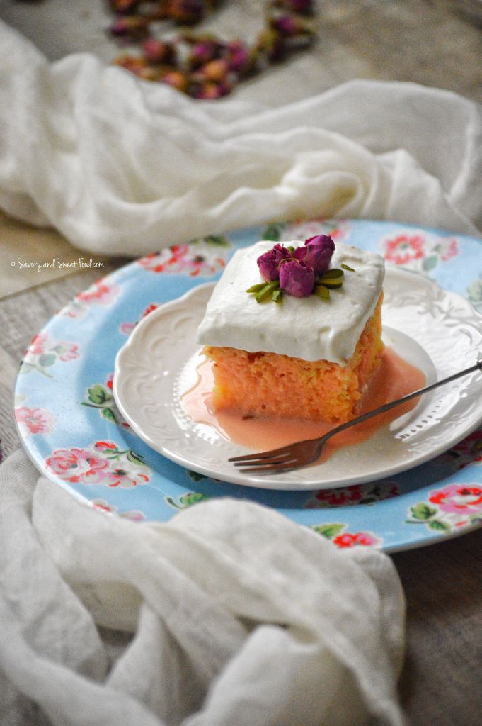 Rose Milk Cake/ Rose Tres Leches Cake - Savory&SweetFood
