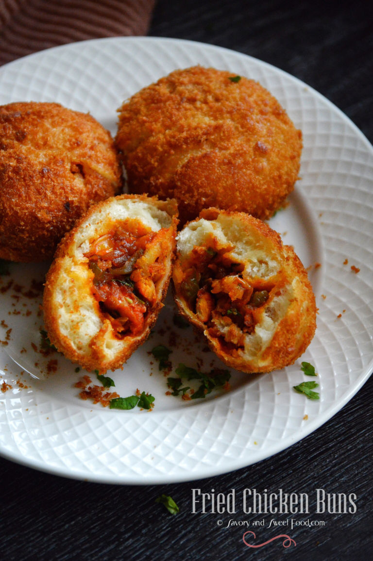 Fried Chicken Buns - Savory&SweetFood