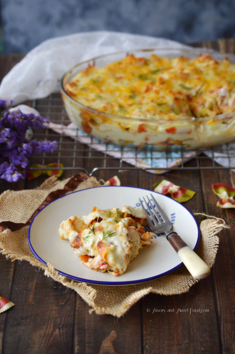 Chicken Béchamel Pasta Bake - Savory&SweetFood