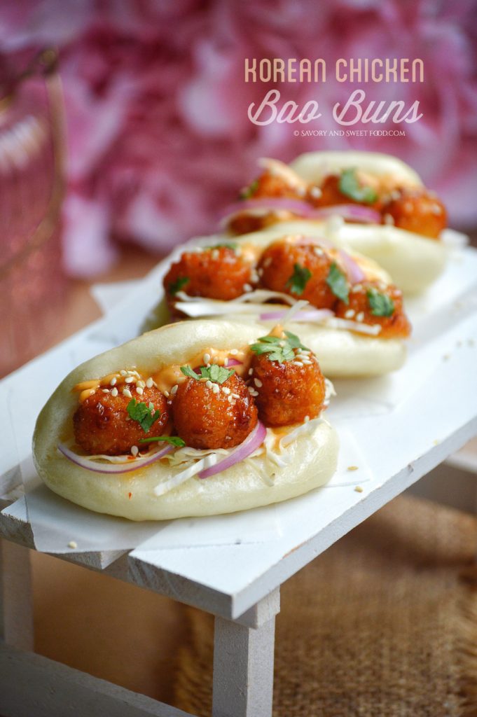 Korean Chicken Bao Bun - Savory&SweetFood