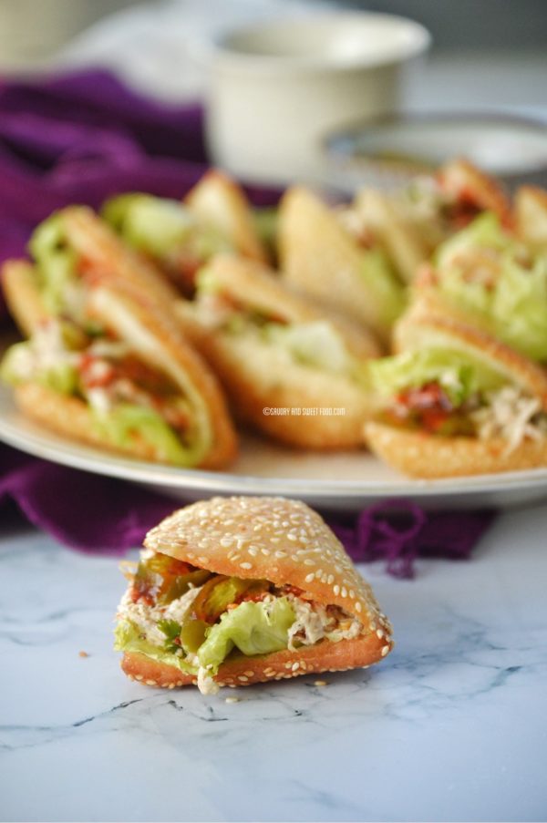 Balloon Bread Chicken Sandwich - Savory&SweetFood