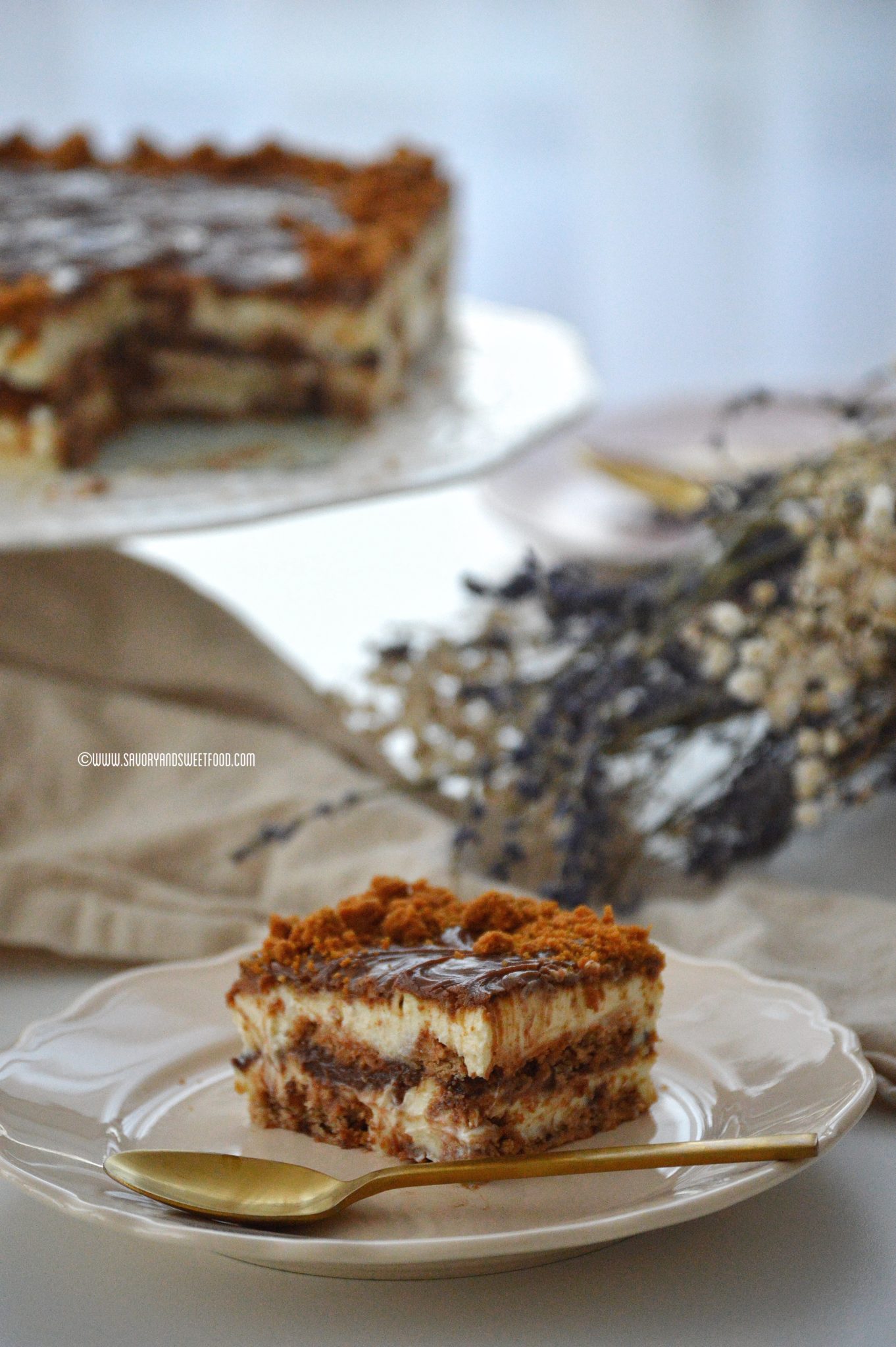 Nutella Lotus Cookie Lasagna-No Bake - Savory&SweetFood