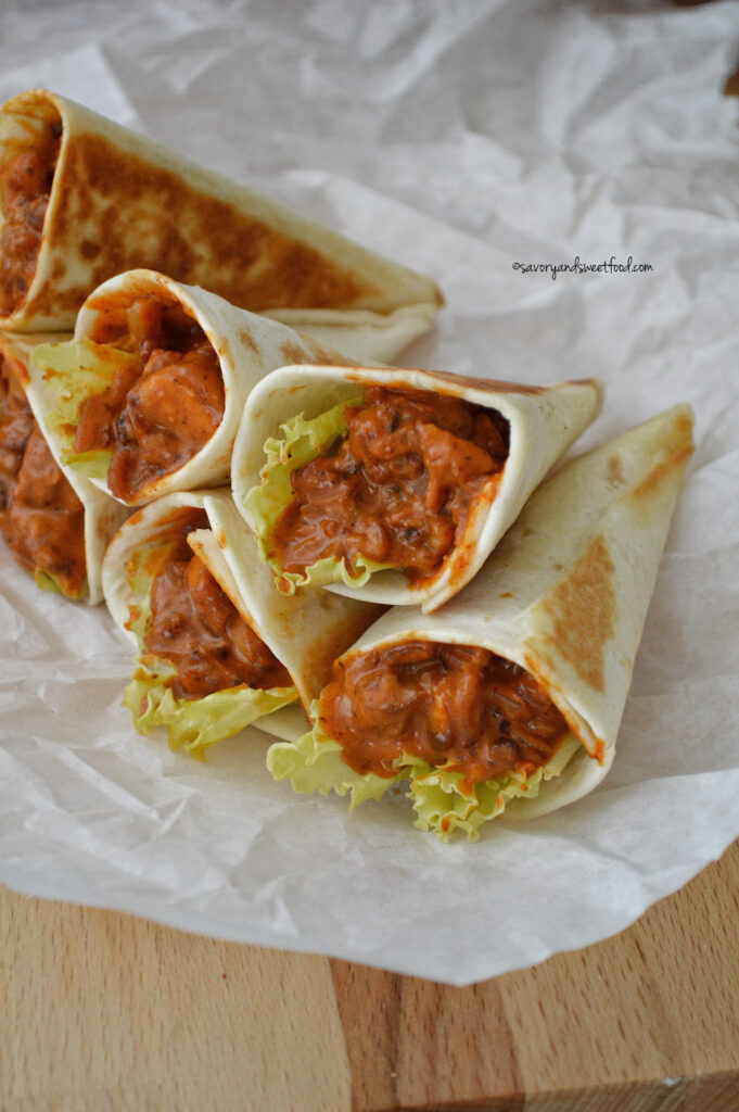 Hot Sauce Chicken Cones - Savory&SweetFood