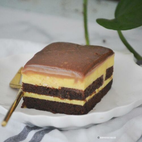 Chocolate & Custard Layer Pudding - Savory&SweetFood