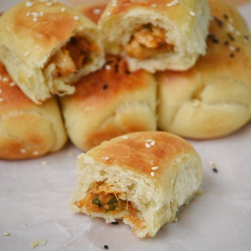 Soft and fluffy DINNER ROLLS filled with Creamy Chicken - Savory&SweetFood