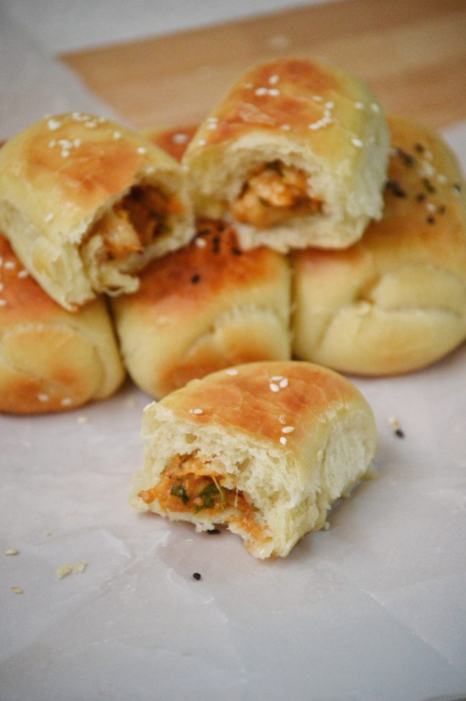Soft and fluffy DINNER ROLLS filled with Creamy Chicken - Savory&SweetFood