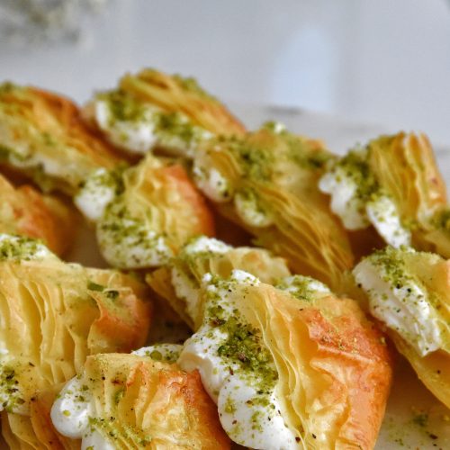 Warbat - Crispy Arabic Dessert with Cream Filling - Savory&SweetFood